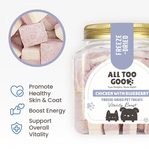 All Too Good Freeze-Dried Treats Chic w/Blueberry 100g | CatSmart Singapore