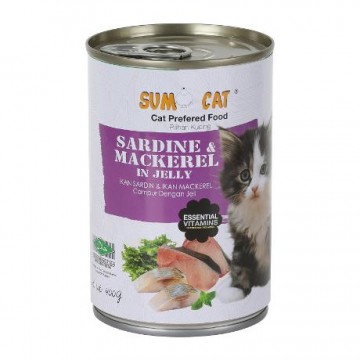 Sumo Cat Canned Food Jelly Sardine & Mackerel 400g x24 | CatSmart Singapore